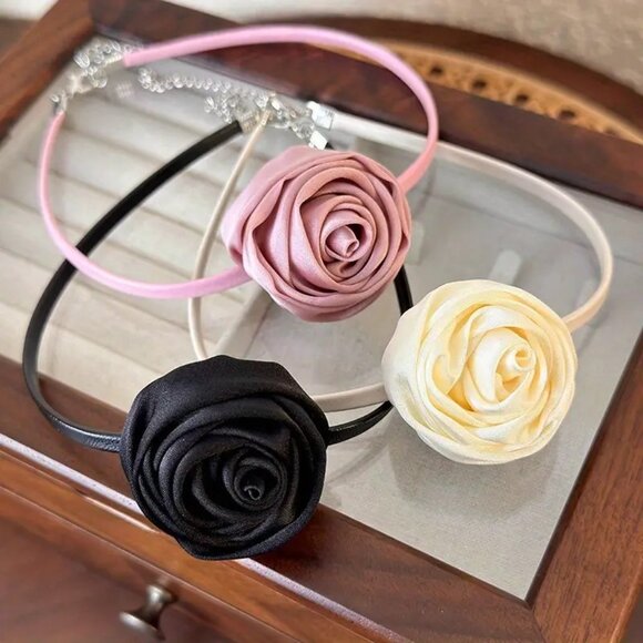 Choker Necklace flower | Jewelry | Choker Necklace Rose Flower Sexy ...